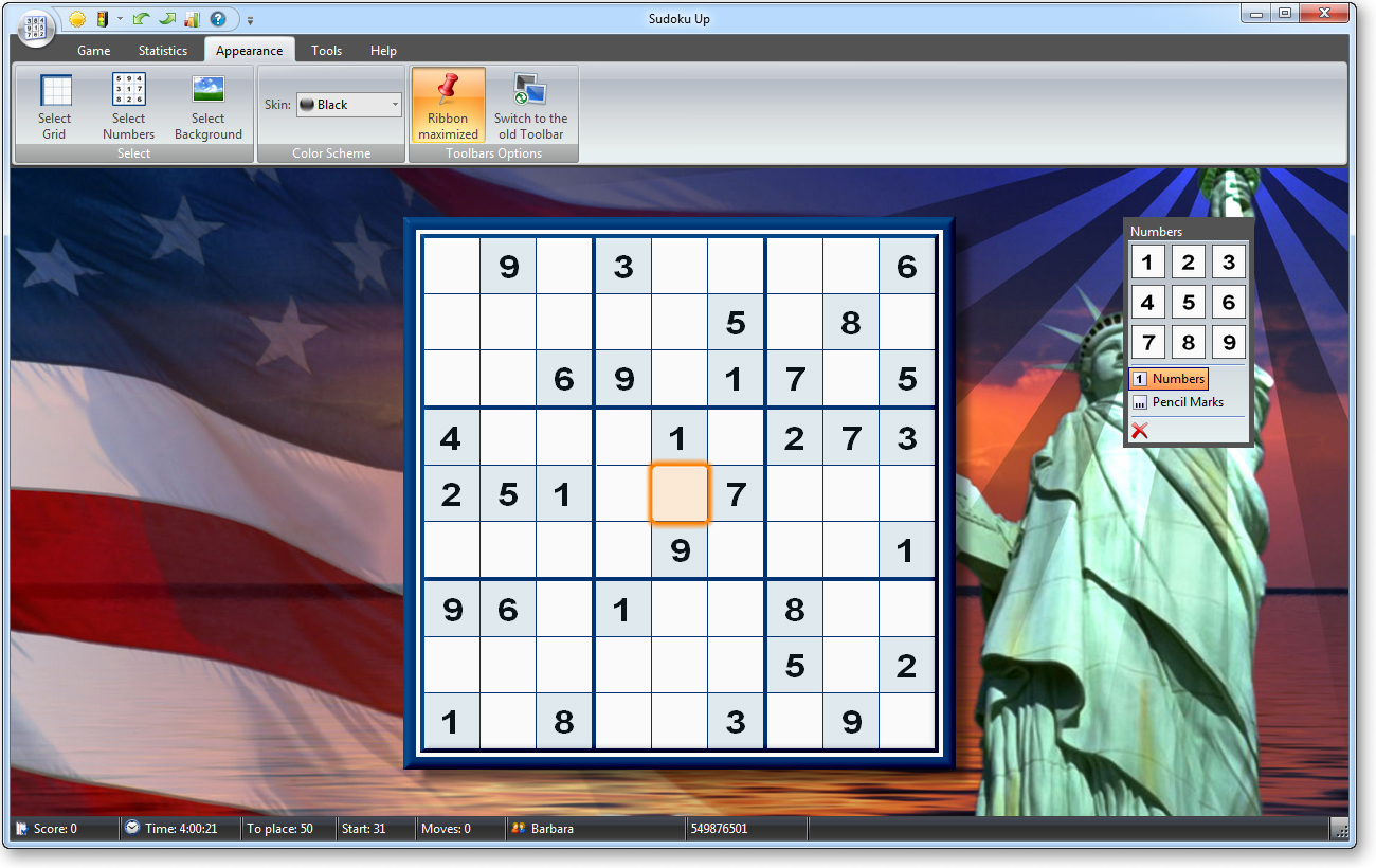Sudoku Up - Symbols of America Background screenshot